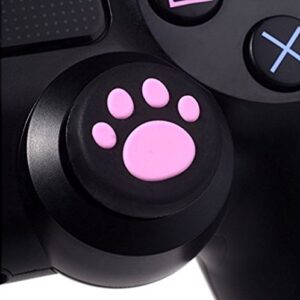 Analog Silicone Thumb Stick Grips Cap Joystick ThumbSticks Caps Cover for PS4 PS3 Xbox One Xbox 360 PS2 Game Controllers (4 x Pink Cat Dog Paw)