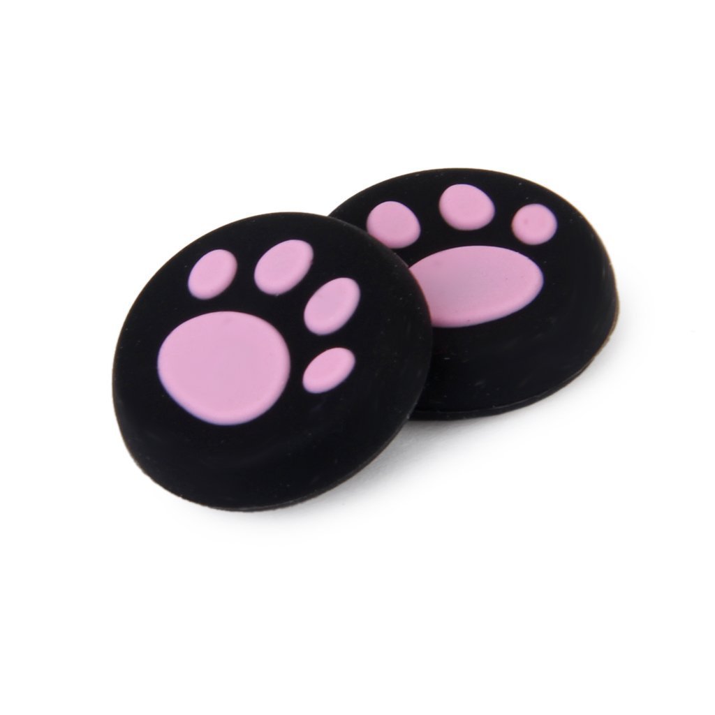 Analog Silicone Thumb Stick Grips Cap Joystick ThumbSticks Caps Cover for PS4 PS3 Xbox One Xbox 360 PS2 Game Controllers (4 x Pink Cat Dog Paw)