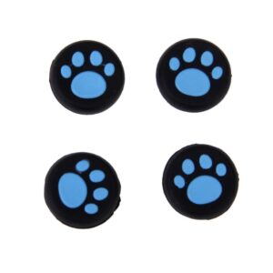 analog silicone thumb stick grips cap joystick thumbsticks caps cover for ps4 ps3 xbox one xbox 360 ps2 game controllers (4 x blue cat dog paw)