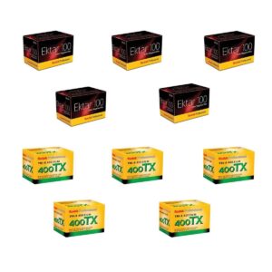 kodak 5 x ektar 100 color negative film iso 100, 35mm size, 36 exp. - bundle with 5x tri-x pan 400, black & white negative film 35mm size, 36 exposure