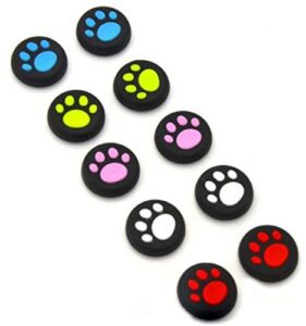 analog silicone thumb stick grips cap joystick thumbsticks caps cover for ps4 ps3 xbox one xbox 360 ps2 game controllers (10 pcs cat dog paw)