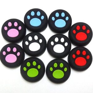 Analog Silicone Thumb Stick Grips Cap Joystick ThumbSticks Caps Cover for PS4 PS3 Xbox One Xbox 360 PS2 Game Controllers (10 pcs Cat Dog Paw)