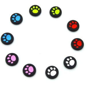 Analog Silicone Thumb Stick Grips Cap Joystick ThumbSticks Caps Cover for PS4 PS3 Xbox One Xbox 360 PS2 Game Controllers (10 pcs Cat Dog Paw)