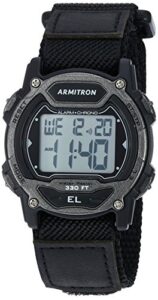 armitron sport unisex 45/7004gbk digital chronograph black nylon strap watch