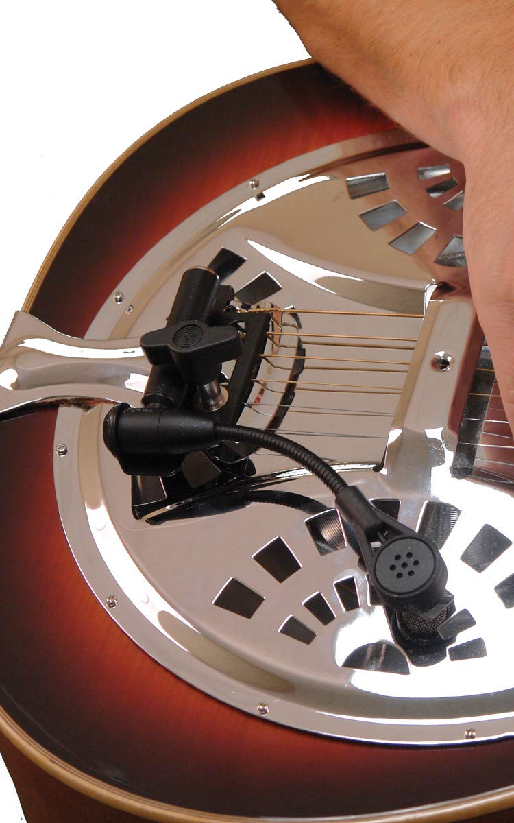 Gold Tone ABS-D Banjo-Resonator Guitar Mic (Dynamic) - Gooseneck Microphone with Adjustable Bracket - Includes Pre-amp