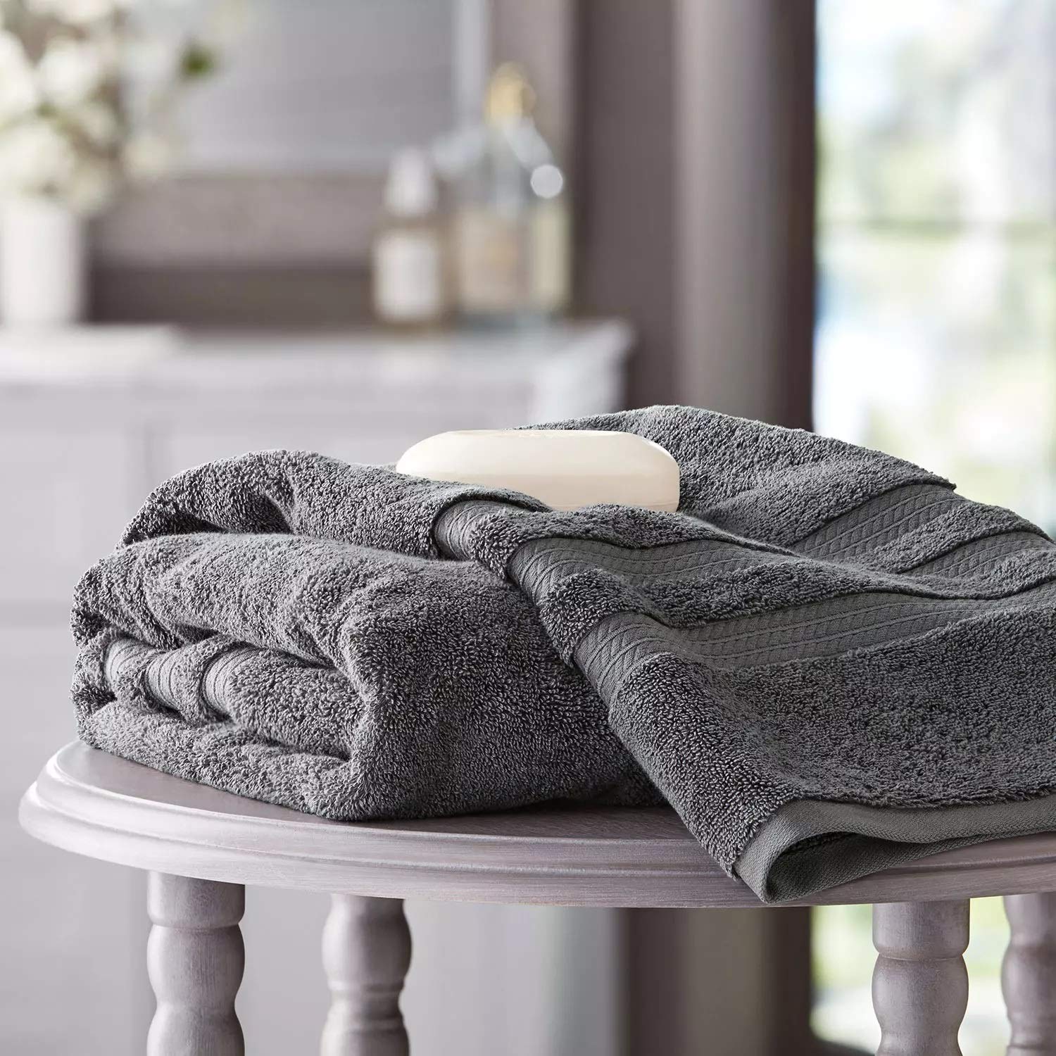 Member's Mark Hotel Premier Collection 30" W x 58" L 100% Cotton Luxury Bath Towel, Grey