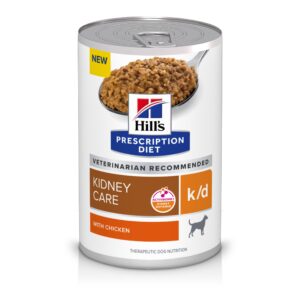 hill's prescription diet k/d kidney care with chicken wet dog food, renal food, veterinary diet, 13 oz cans, (pack of 12)