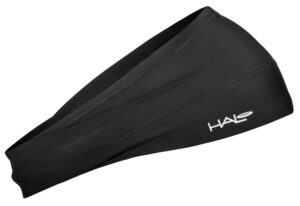 halo headband bandit - wide pullover sweatband for both men and women, black