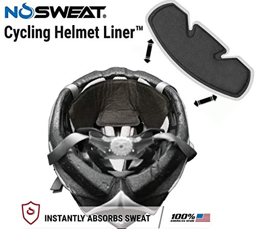 Bicycle & Bike Helmet Sweat Liner by NoSweat - Made in USA - Patented SweatLock Technology