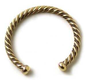 lynnaround bronze norse nordic viking spiral twisted cable bangle cuff bracelet arm ring jewelry (6 inches)