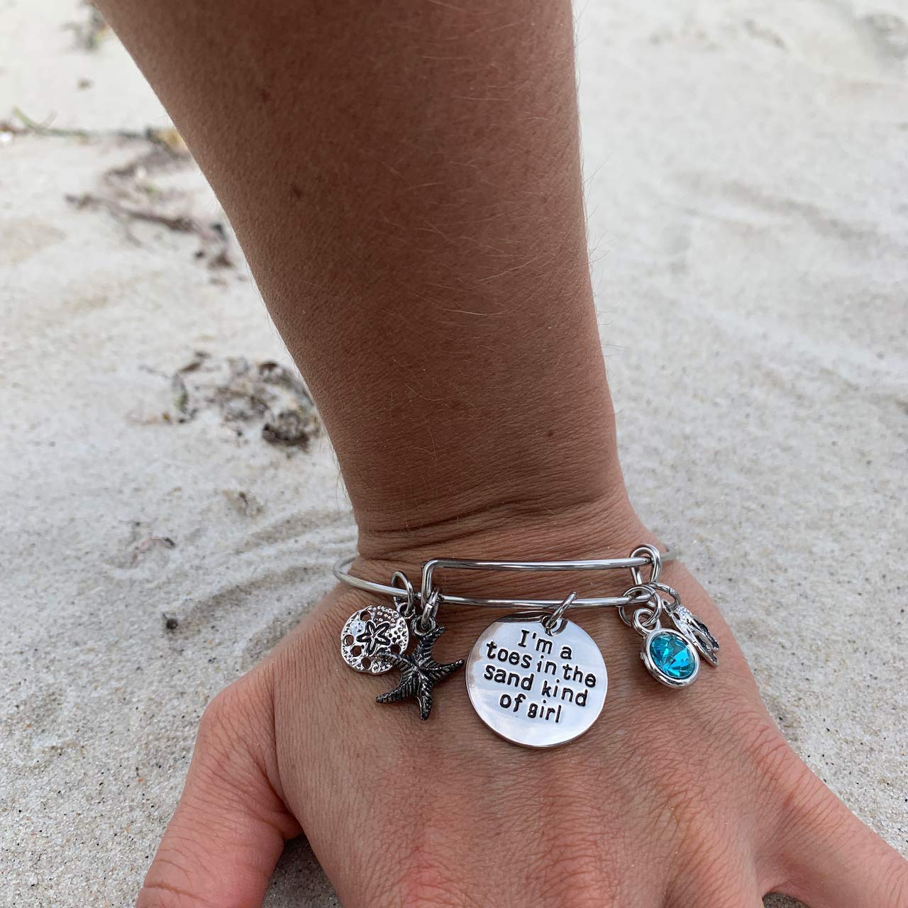 Infinity Collection Toes in the Sand Bracelet, Beach Jewelry, Gift for Women, Beach Girl, Sand Dollar Jewelry