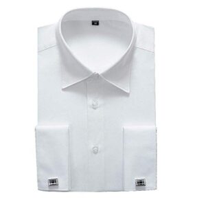 alimens & gentle french cuff regular fit dress shirts (cufflink included)