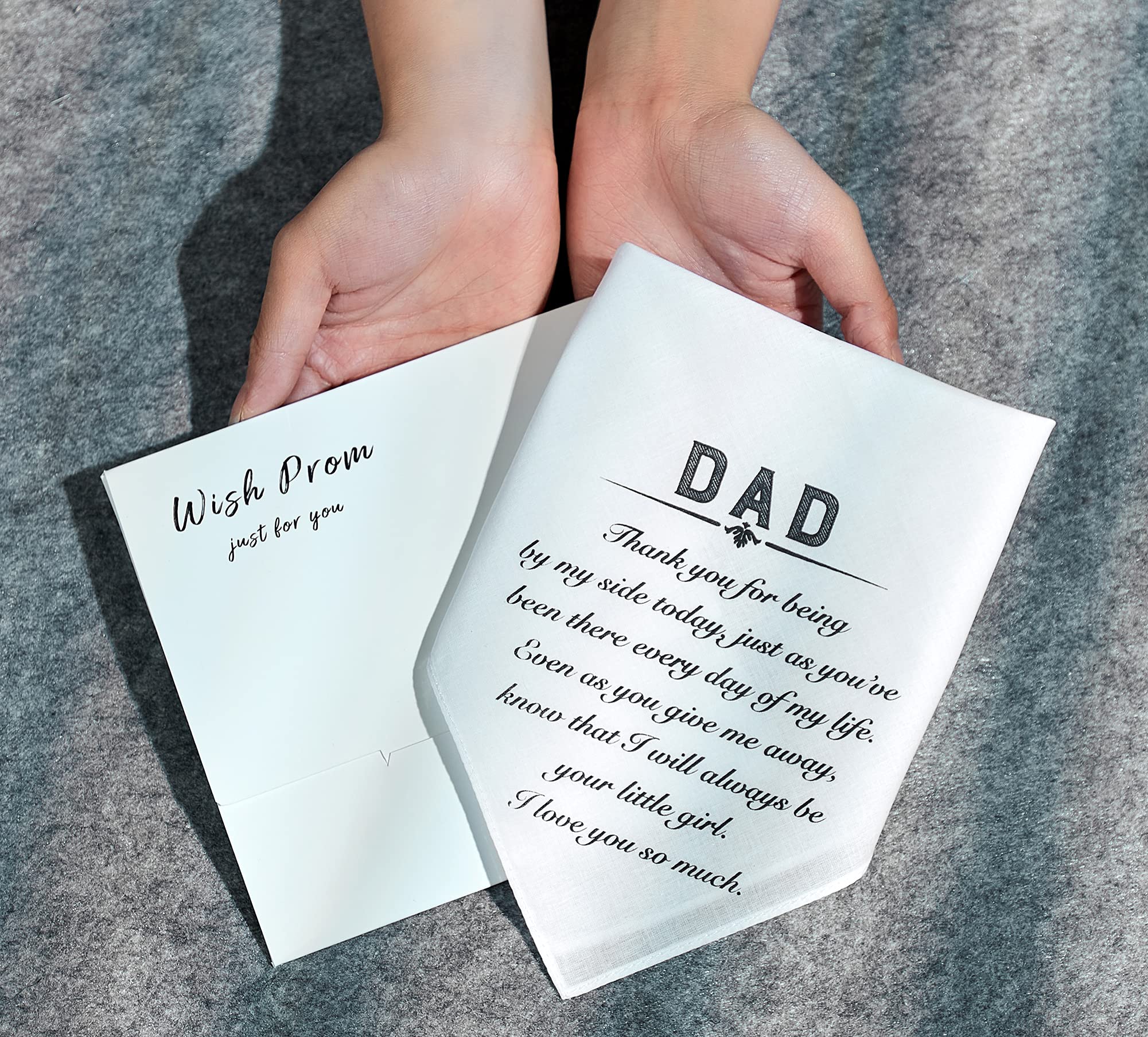 Father Of The Bride Handkerchief Gifts To Dad Wedding Gift From Daughter, White Handkerchiefs For Bridal's Father, Wedding Keepsake For Perfect Moments