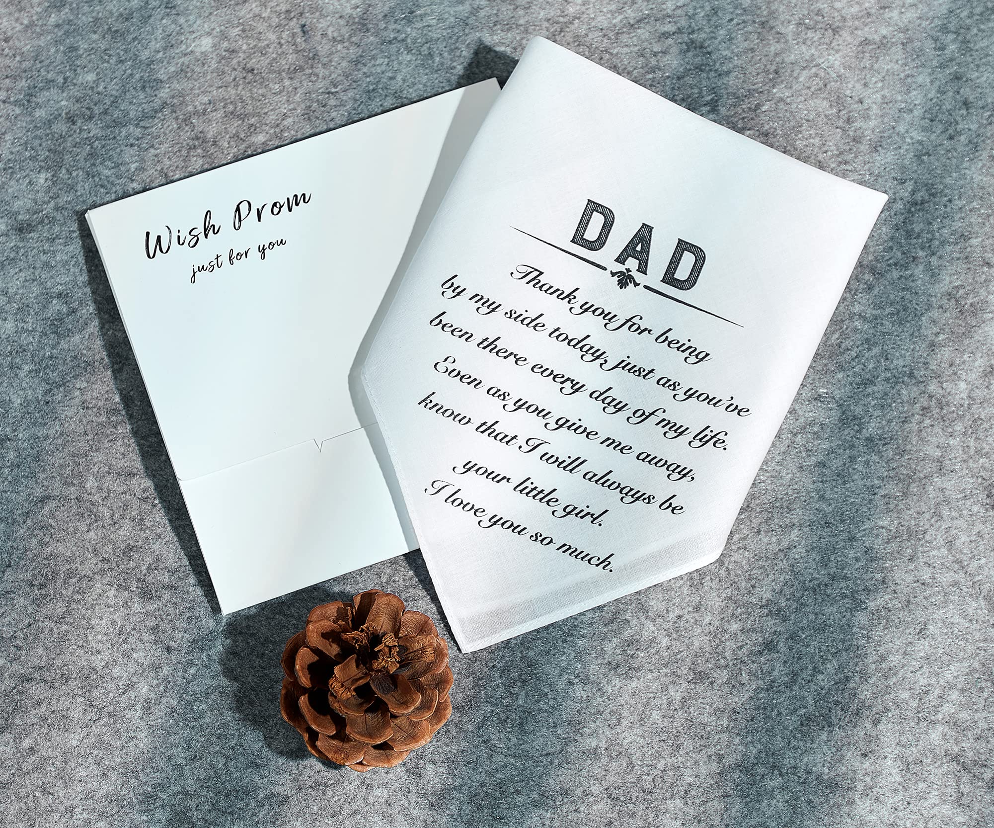 Father Of The Bride Handkerchief Gifts To Dad Wedding Gift From Daughter, White Handkerchiefs For Bridal's Father, Wedding Keepsake For Perfect Moments