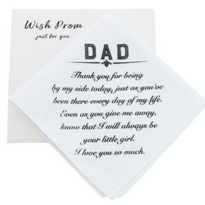 Father Of The Bride Handkerchief Gifts To Dad Wedding Gift From Daughter, White Handkerchiefs For Bridal's Father, Wedding Keepsake For Perfect Moments