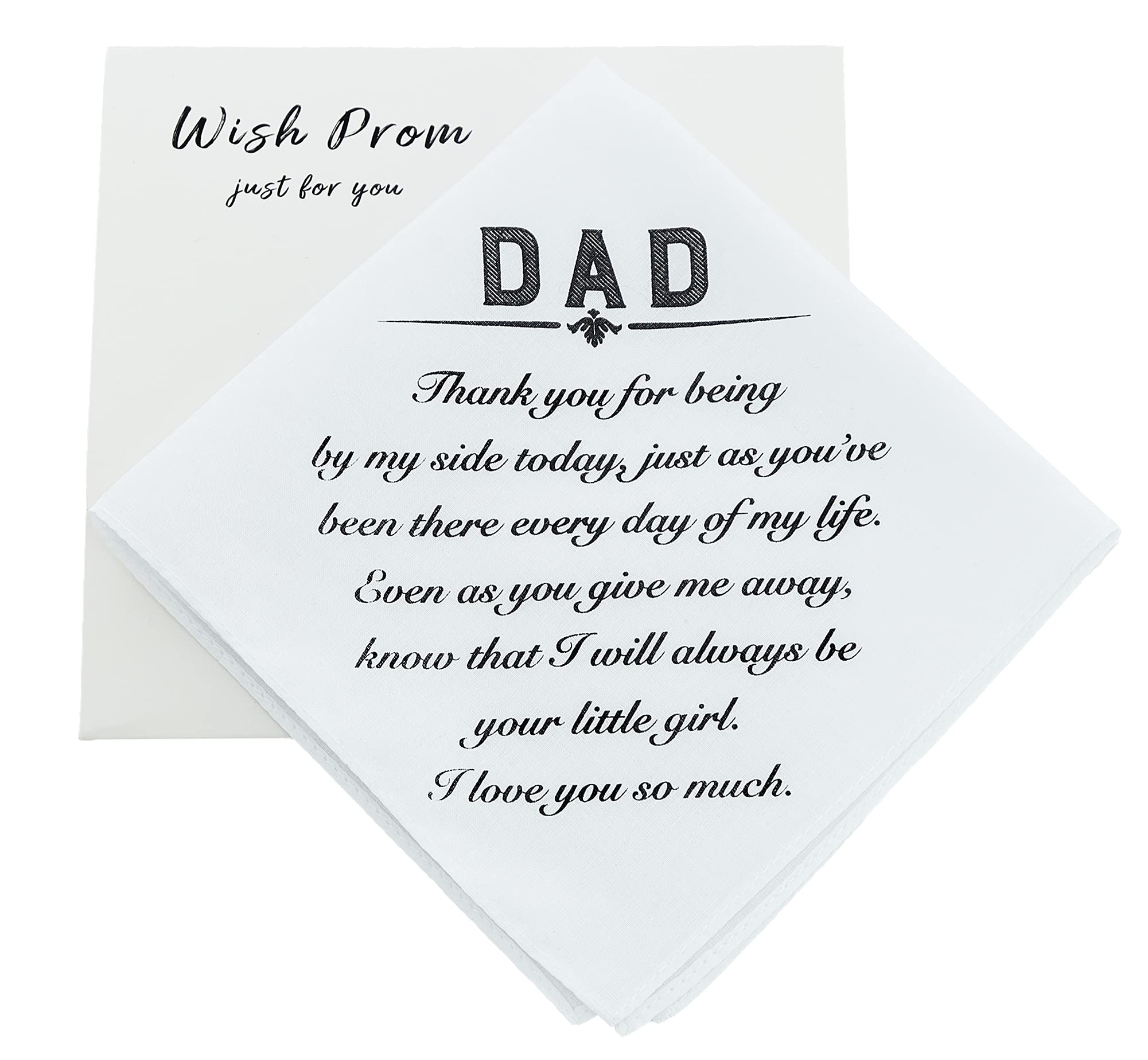 Father Of The Bride Handkerchief Gifts To Dad Wedding Gift From Daughter, White Handkerchiefs For Bridal's Father, Wedding Keepsake For Perfect Moments