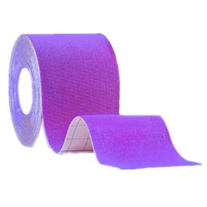 mcolics muscle bandage, athletic elastic kinesiology tape 15 colors 2-inch x 16.4 ft roll cotton elastic adhesive muscle sports tape bandage physio strain injury support (purple)