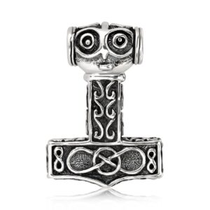 withlovesilver sterling silver 925 celtic viking amulet hammer of thor mjolnir pendant