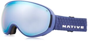 native eyewear denim drop zone ski-goggles, snow turned rose blue