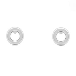 boma jewelry sterling silver open circle stud earrings (silver)