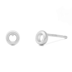 Boma Jewelry Sterling Silver Open Circle Stud Earrings (Silver)