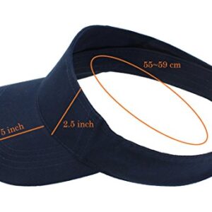 Top Level Sun Sports Visor Men Women - One Size Cap Hat,Navy