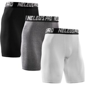 neleus men's 3 pack athletic compression short,6028,white,black,grey,us m,eu l