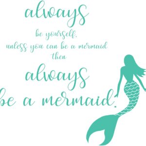 WallPops DWPQ2384 Always be a Mermaid Wall Quote, Green