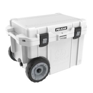 pelican elite 45 quart wheeled cooler (white)