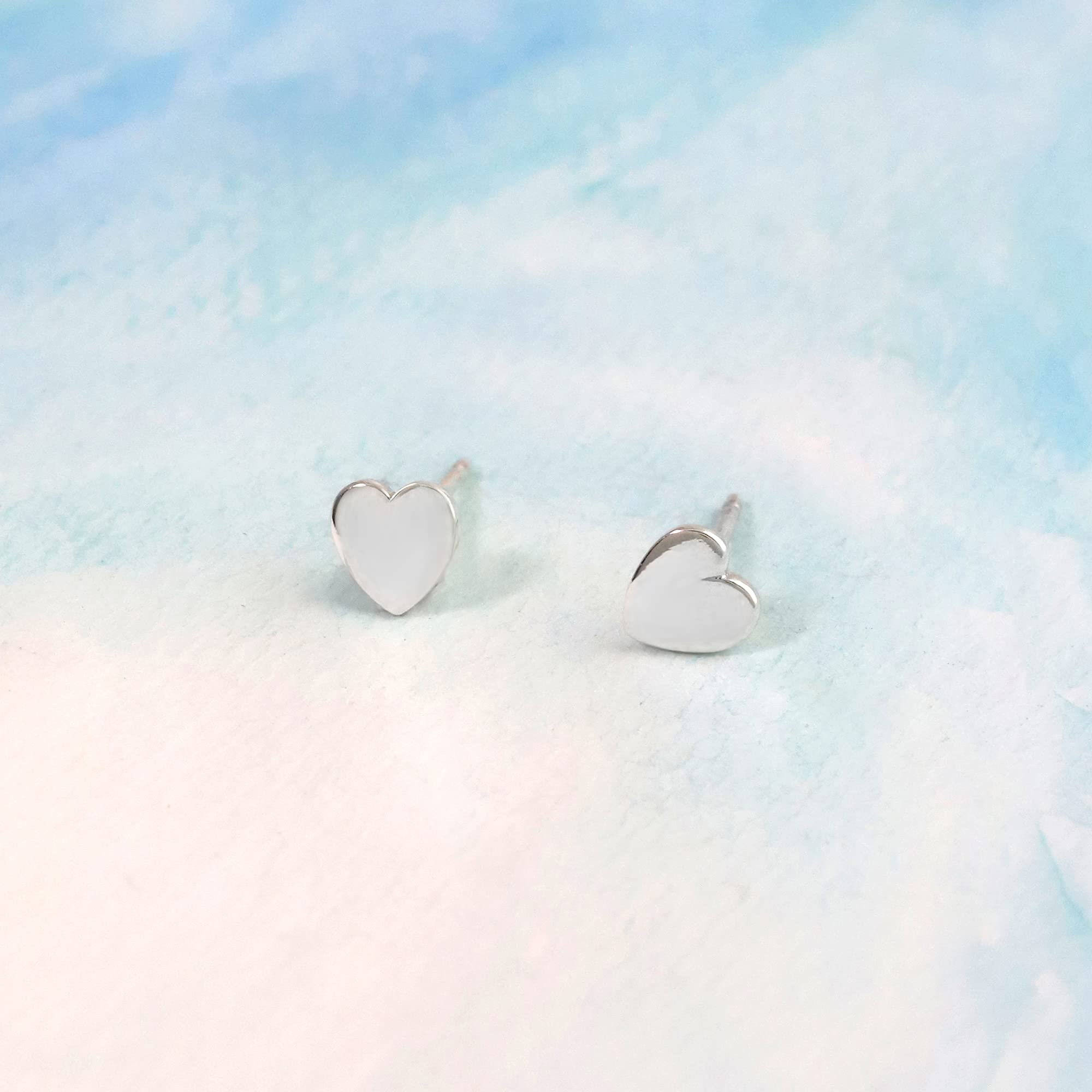 Boma Jewelry Sterling Silver Heart Stud Earrings