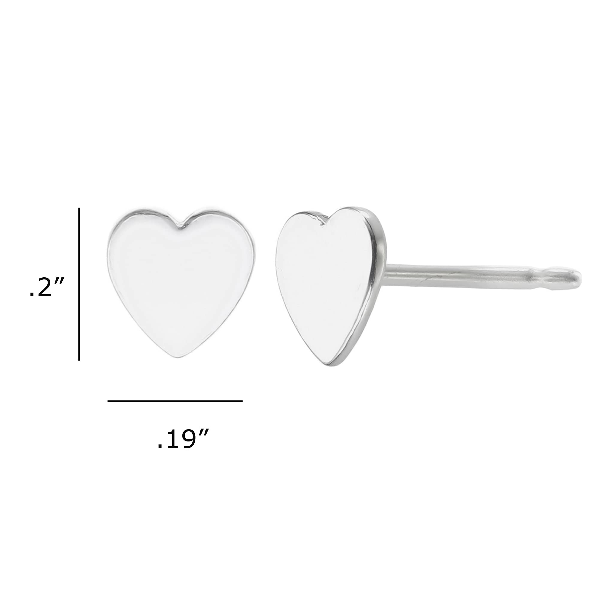 Boma Jewelry Sterling Silver Heart Stud Earrings