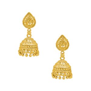 bodha bollywood small size gold plated delicate traditional indian jhumka earrings (sj_746)