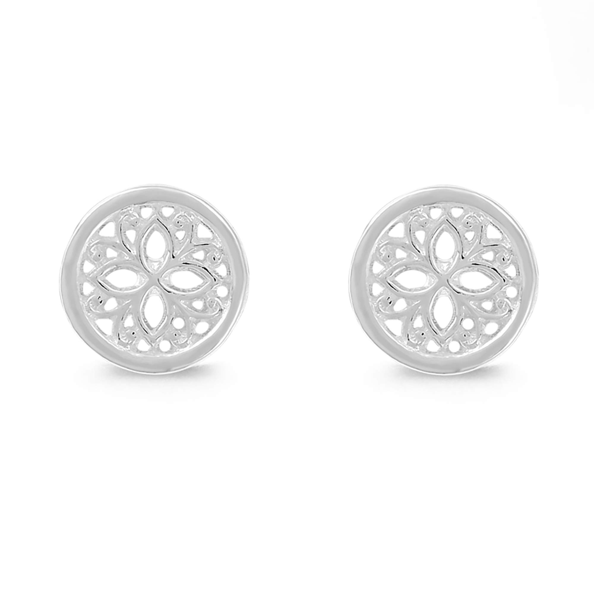 Boma Jewelry Sterling Silver Lotus Flower Stud Earrings