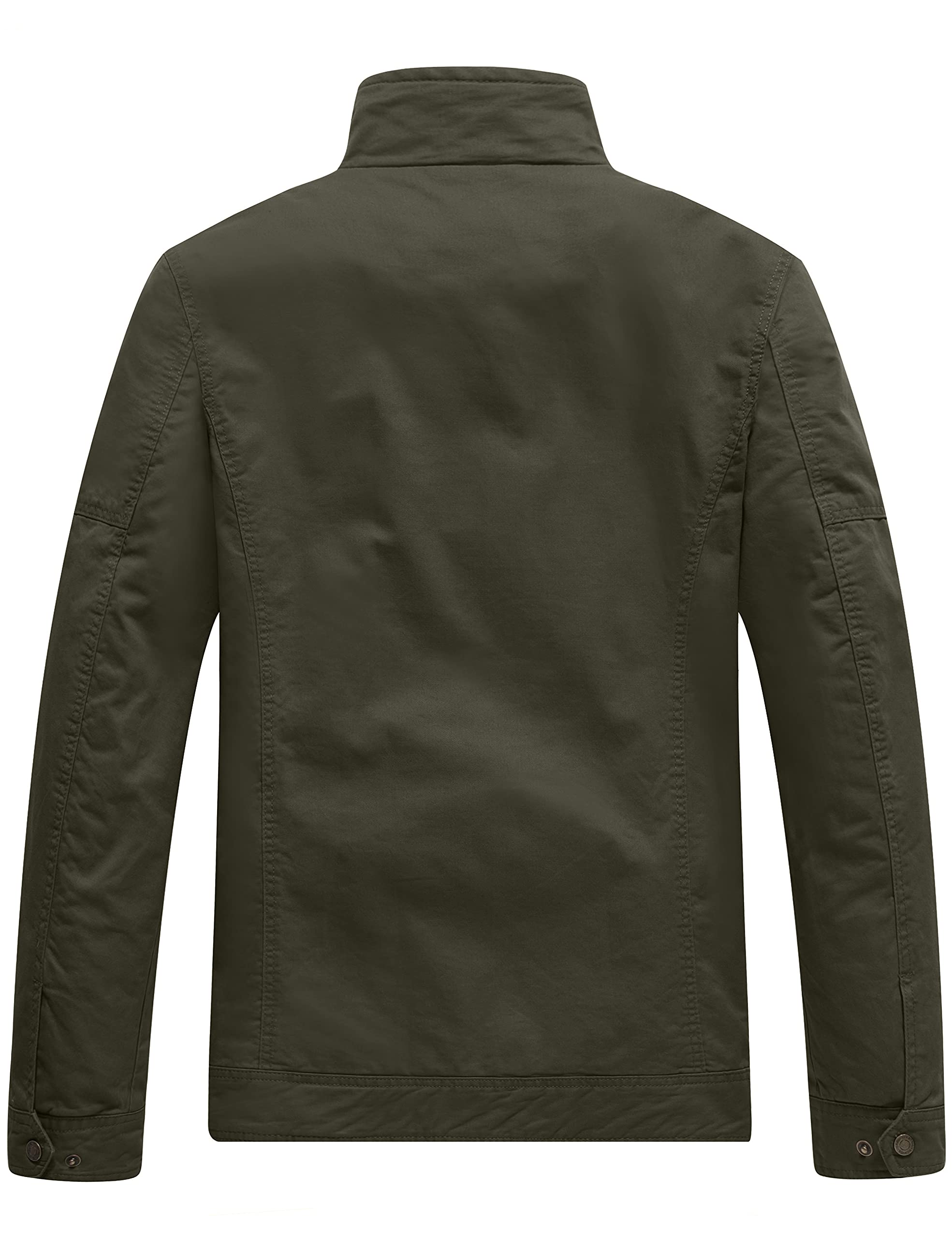 WenVen Men's Military Casual Cotton Jacket Outwear (Army Green, X-Large)