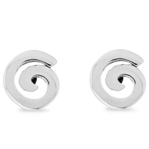 boma jewelry sterling silver spiral stud earrings (silver)