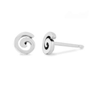 Boma Jewelry Sterling Silver Spiral Stud Earrings (Silver)