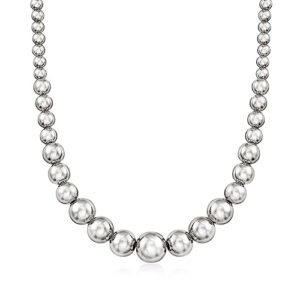 ross-simons italian 6-14mm sterling silver bead graduated necklace. 18 inches