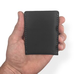 Modern Carry Leather Minimal Card Holder, Minimalist Wallet for Men & Women, Thin Credit Card Holder, Small Business Card Holder, Card Holder Wallet, Front Pocket Card Wallet - Full Protection (Black)