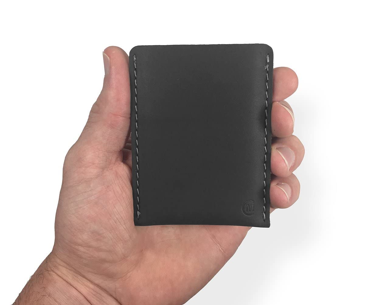 Modern Carry Leather Minimal Card Holder, Minimalist Wallet for Men & Women, Thin Credit Card Holder, Small Business Card Holder, Card Holder Wallet, Front Pocket Card Wallet - Full Protection (Black)