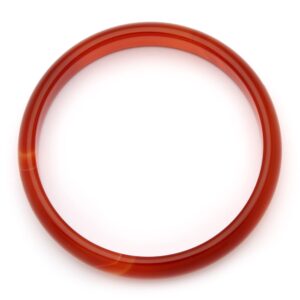 PalmBeach Genuine Red Agate Bangle Bracelet (13mm), 8.5 inches