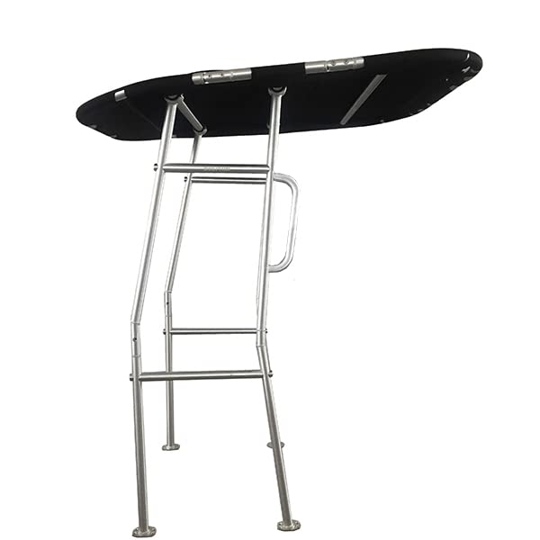 Dolphin Pro E Economic T-Top Fishing Boat Tower, Black Canopy,1.5" Brushed Anodized 6063 Aluminum Tubing, Canopy Fits Center Consoles up to 43 inches Wide, Marine Grade VIII, UV Resist Acrylic Cover