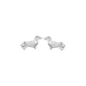 boma jewelry sterling silver origami dachshund wiener dog stud earrings