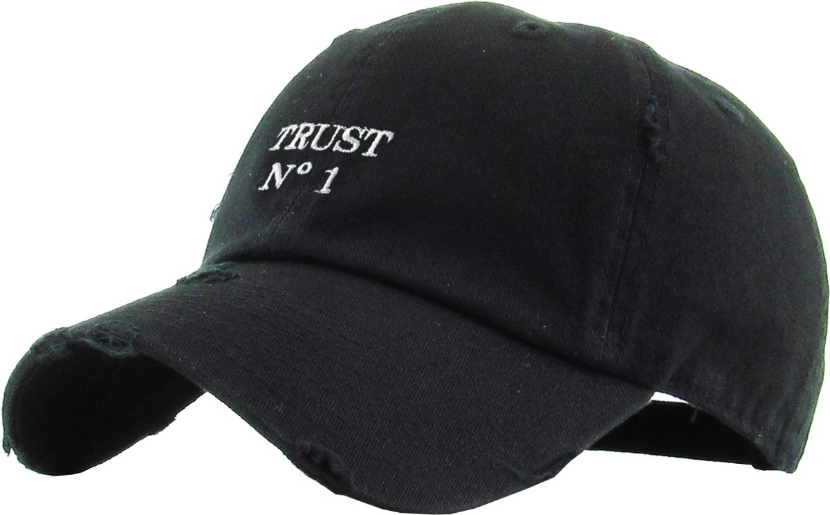 KBSV-055 BLK Trust No One Baseball Cap Dad Hat Adjustable Cotton Vintage