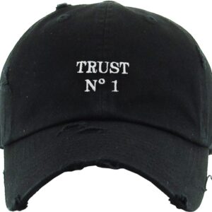 KBSV-055 BLK Trust No One Baseball Cap Dad Hat Adjustable Cotton Vintage