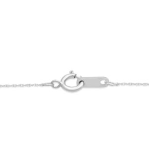 Jewelili 10K White Gold 1/4 Cttw Natural White Round Diamonds Cross Pendant Necklace, 18" Rope Chain