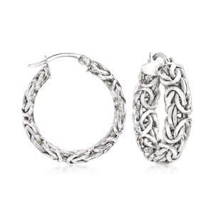 ross-simons sterling silver byzantine hoop earrings