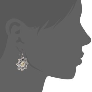 Lucky Brand Two-Tone Openwork Floral Drop Earrings