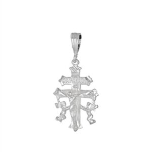 blue apple co. caravaca cross pendant 925 sterling silver diamond cut charm 30mm long