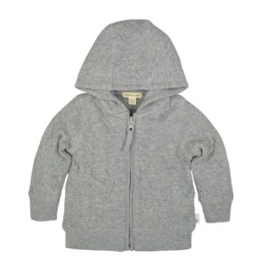 burt's bees baby unisex sweatshirts, lightweight zip-up jackets coats, organic cotton hooded, heather grey quilted, 9 months us