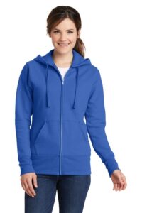 port & company ladies fleece pullover hooded sweatshirt royal